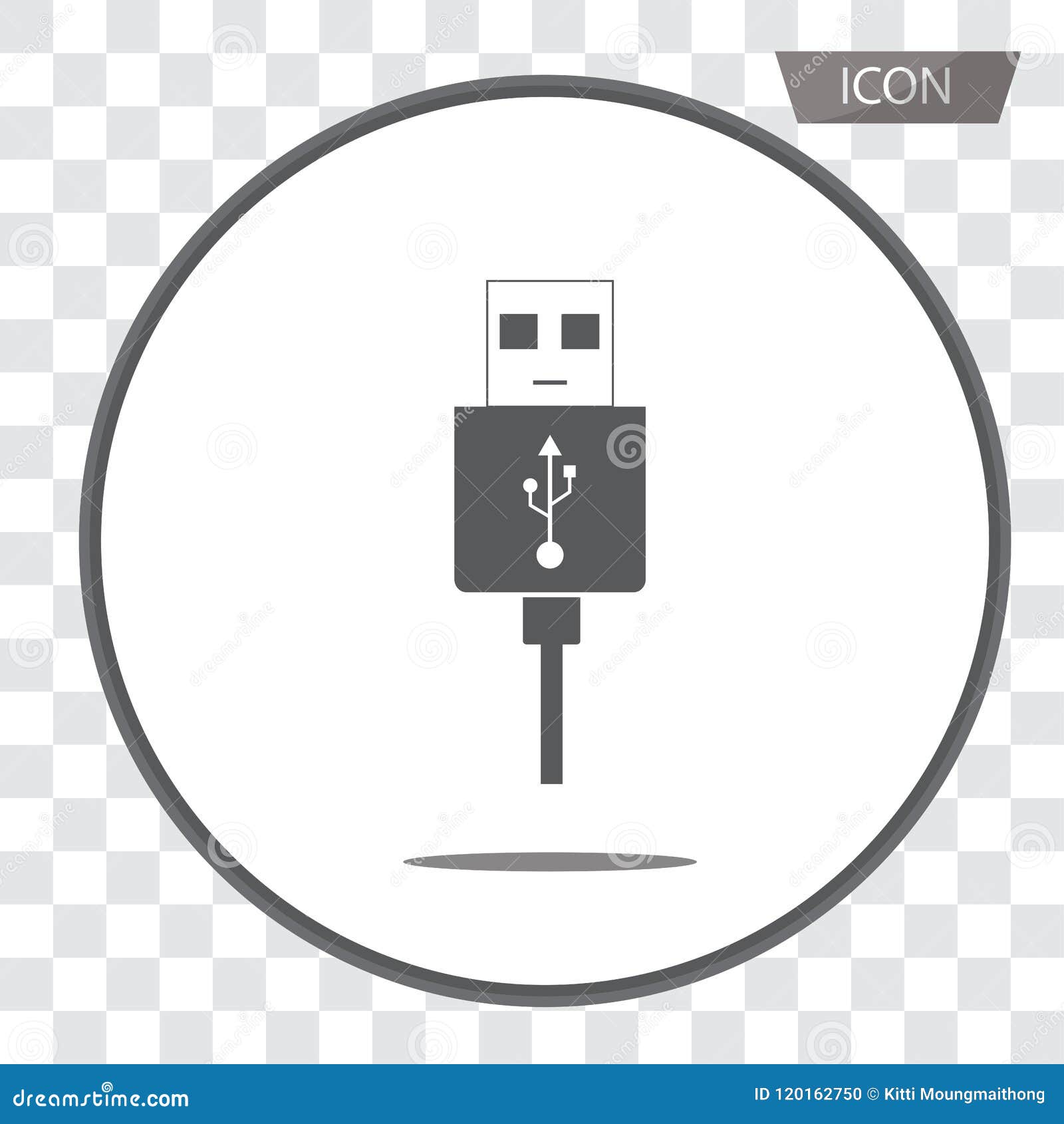 Micro USB Cables Icon Isolated on Background. Stock Vector ...