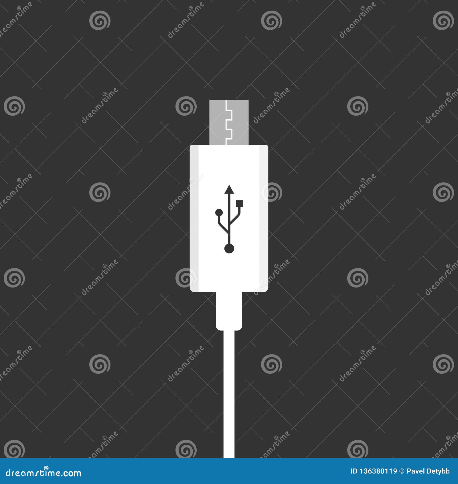 Micro USB Cables. Vector Illustration, Flat Design Stock Illustration ...
