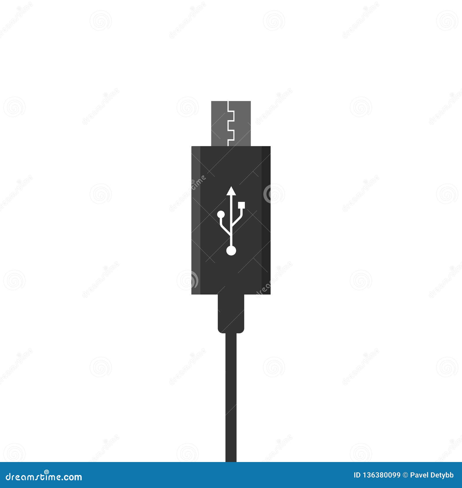Micro USB Cables. Vector Illustration, Flat Design Stock Illustration ...