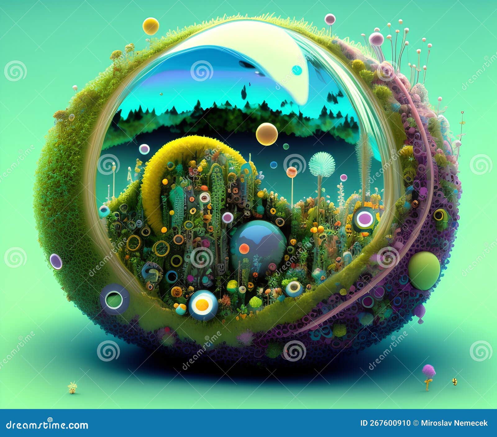 Micro World, Generative AI Illustration Stock Illustration ...