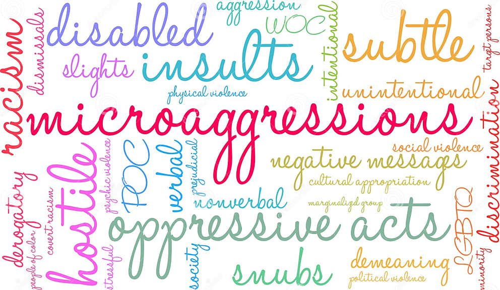 Microaggressions Word Cloud Stock Vector - Illustration of intentional ...