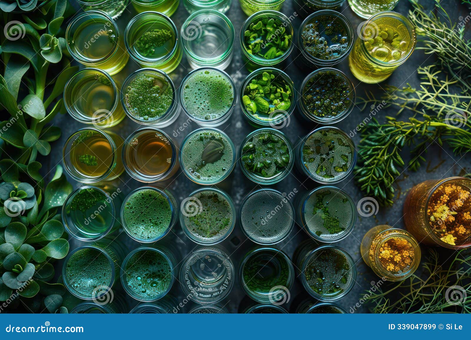 Microalgae Biotechnology: Top View of Algae Research Process for ...