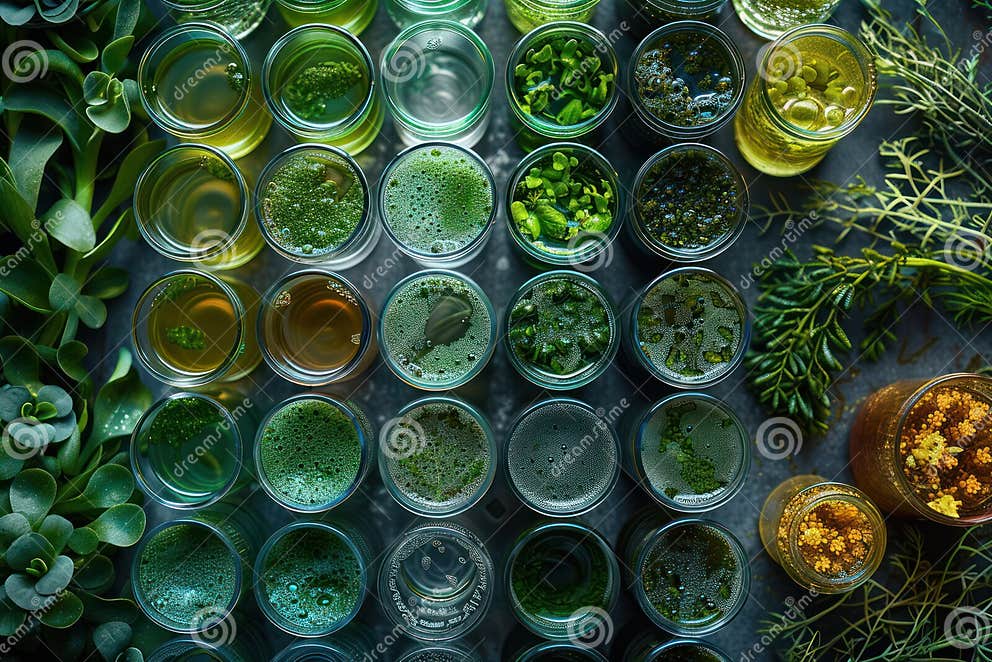 Microalgae Biotechnology: Top View of Algae Research Process for ...