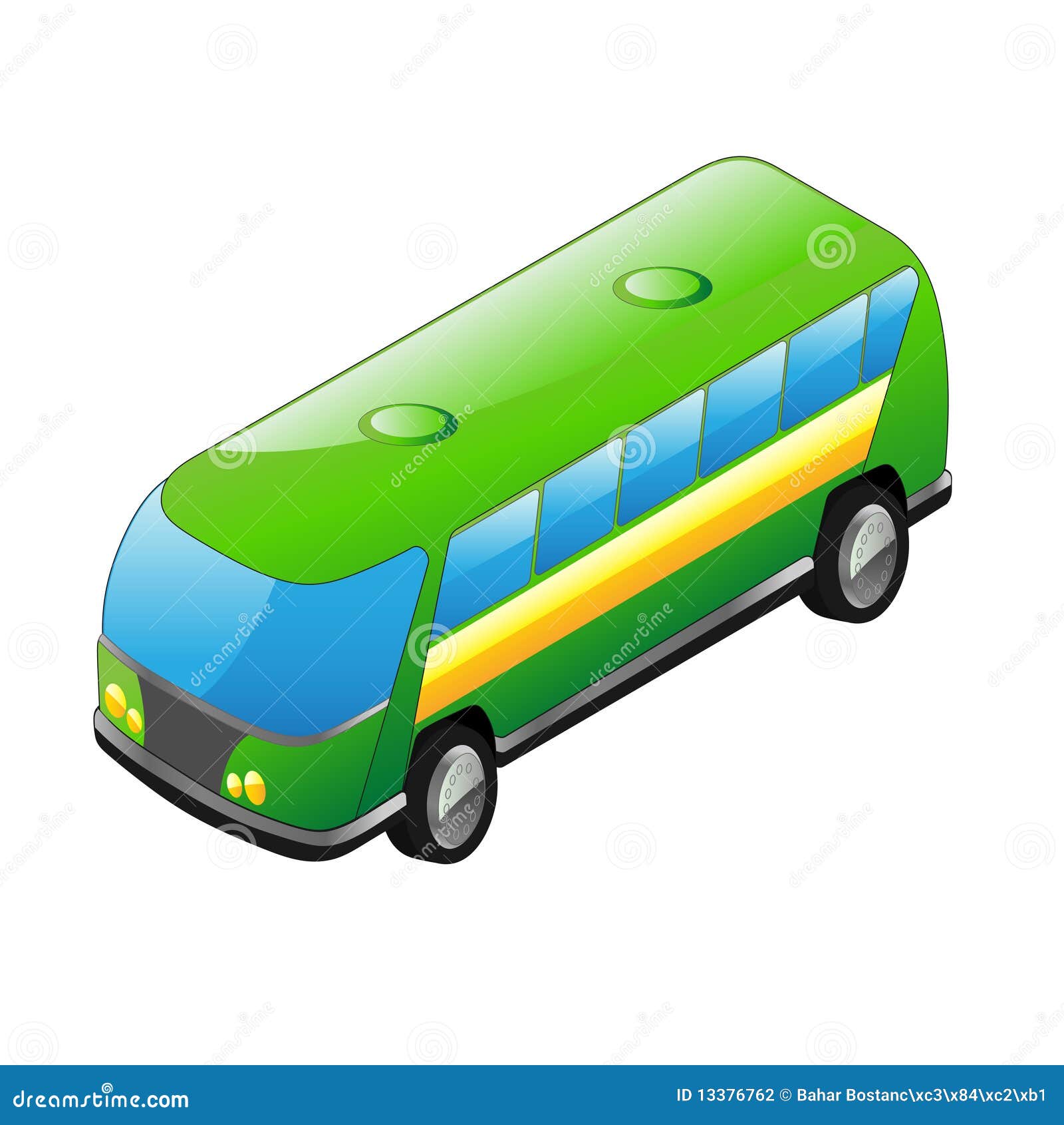 Microbús del vector ilustración del vector. Ilustración de isométrico ...