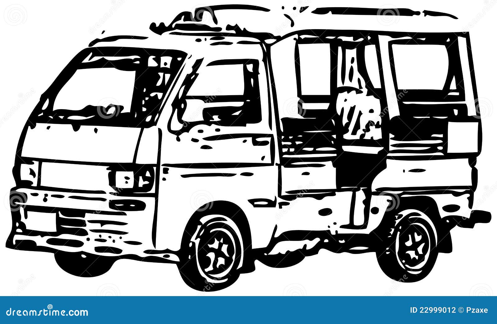 Microbús - Un Vector Monocromático Simplificado Ilustración del Vector ...