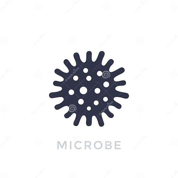 Microbe, Bacterium Icon Isolated on White Stock Vector - Illustration ...
