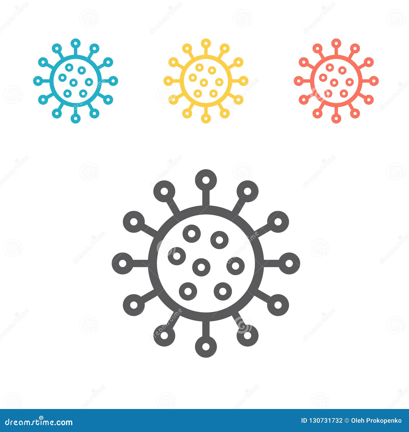 Microbe, Bacterium Line Icon. Vector Sign for Web Graphic. Stock Vector ...