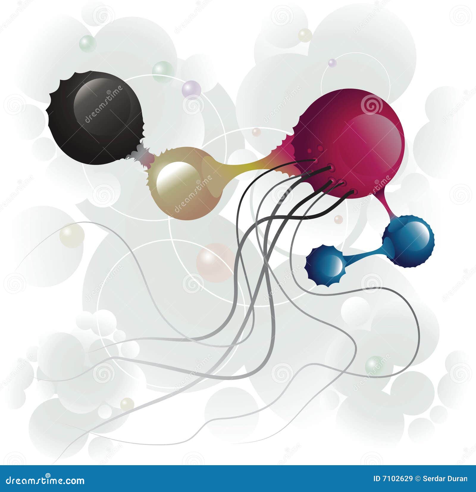 Ball, Microbe, Molecule, Cell 3D Illustration. Pink, Bright Poster ...