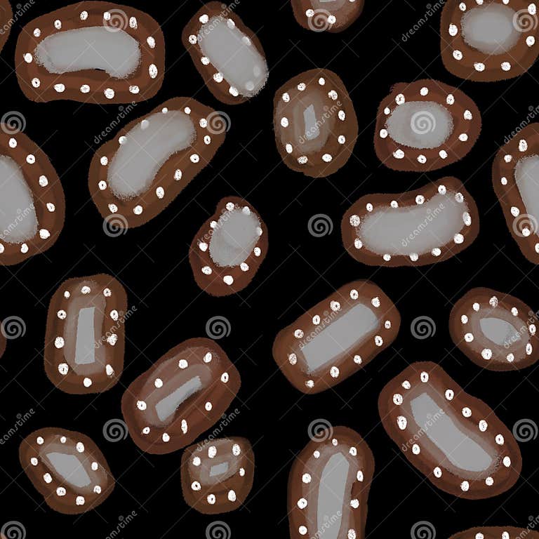 Microbe Germ Brown Abstract Black Seamless Pattern Stock Illustration ...