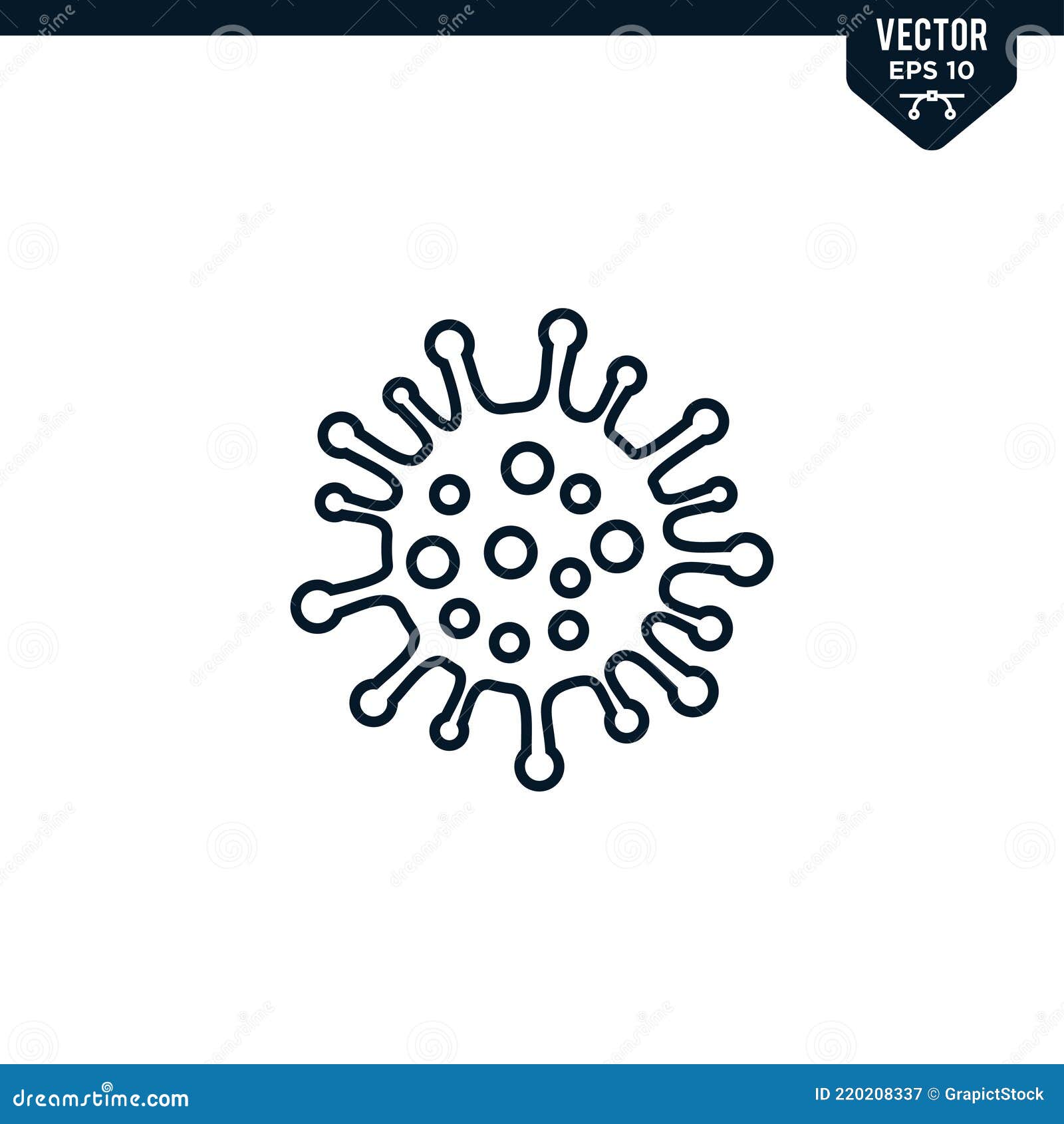 Microbe Icon Collection, Outlined Style Stock Vector - Illustration of ...