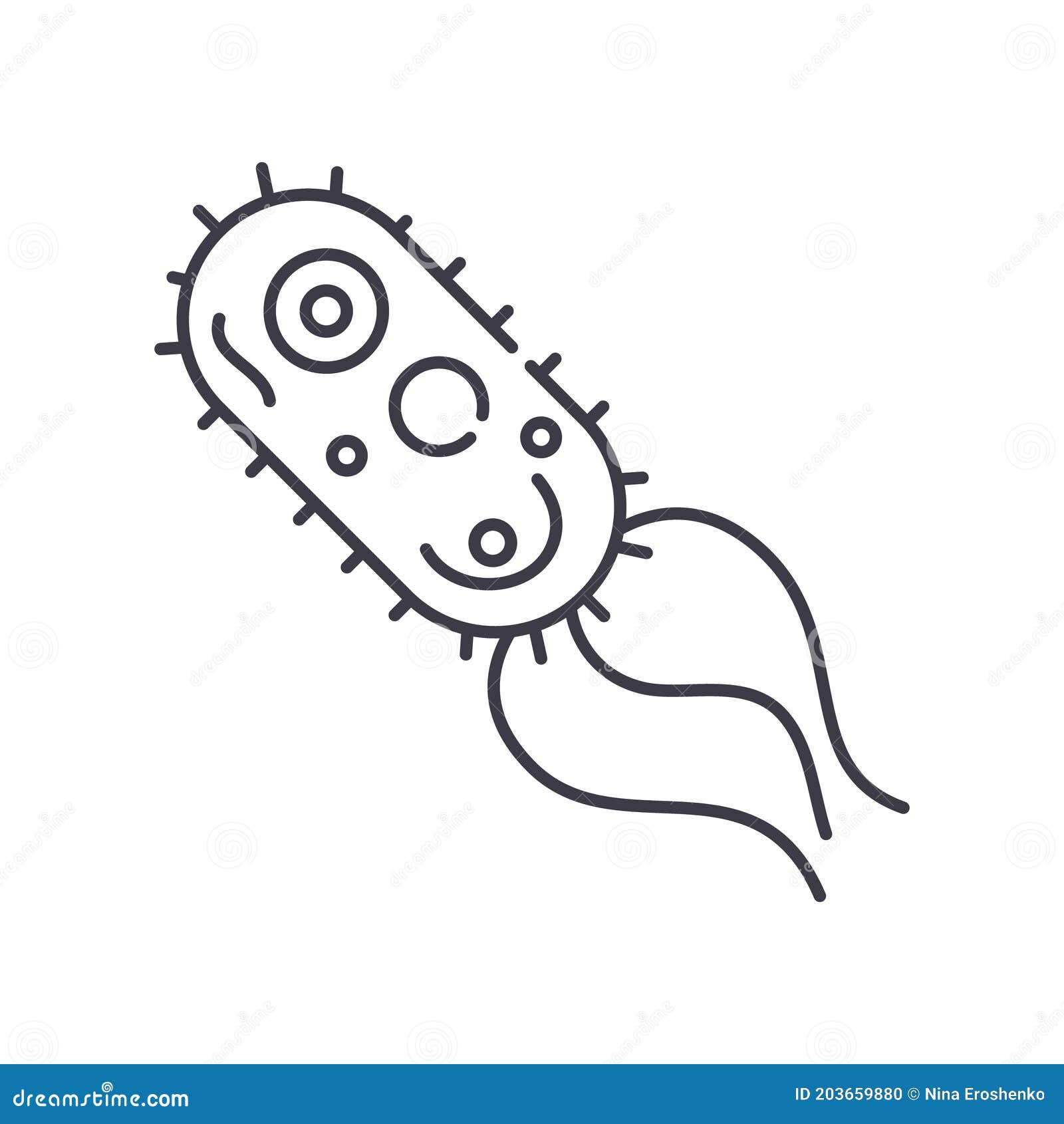 Linear Microbe Icon From Medical Outline Collection. Thin Line Microbe ...