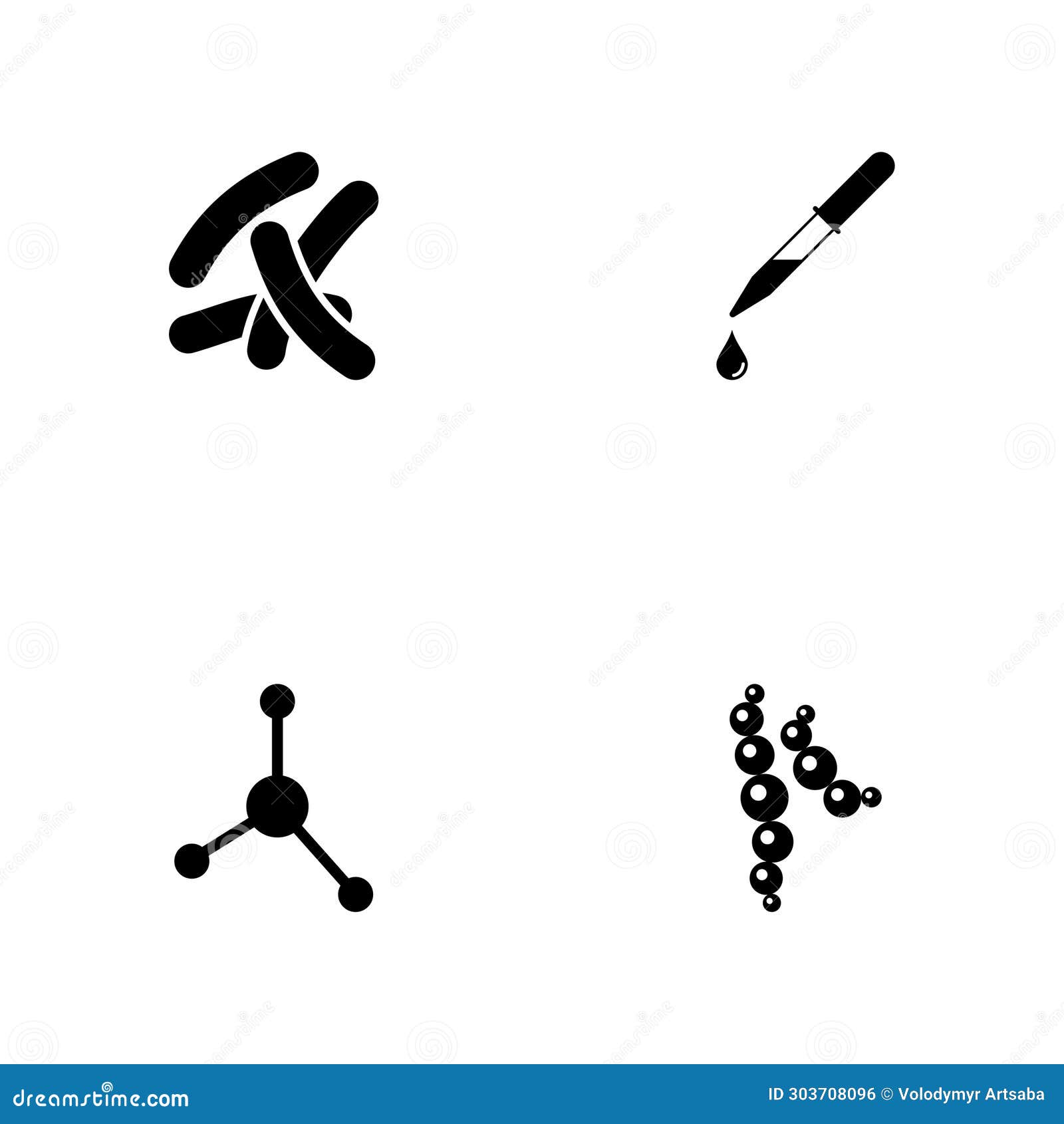 Microbe Laboratory Experiment - a Set of Black Four Solid Icons ...