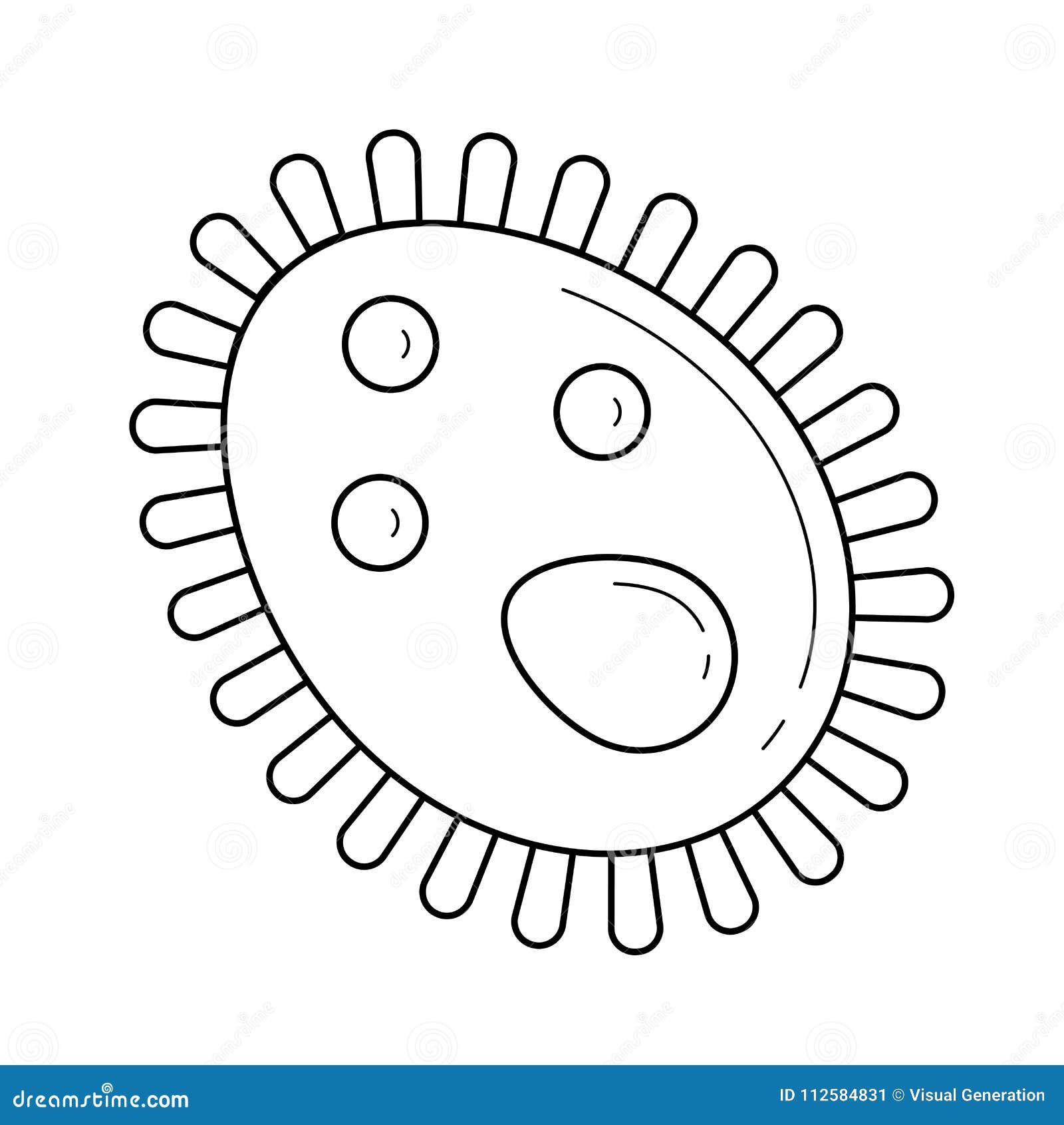 Microbe line icon. stock vector. Illustration of cartoon - 112584831