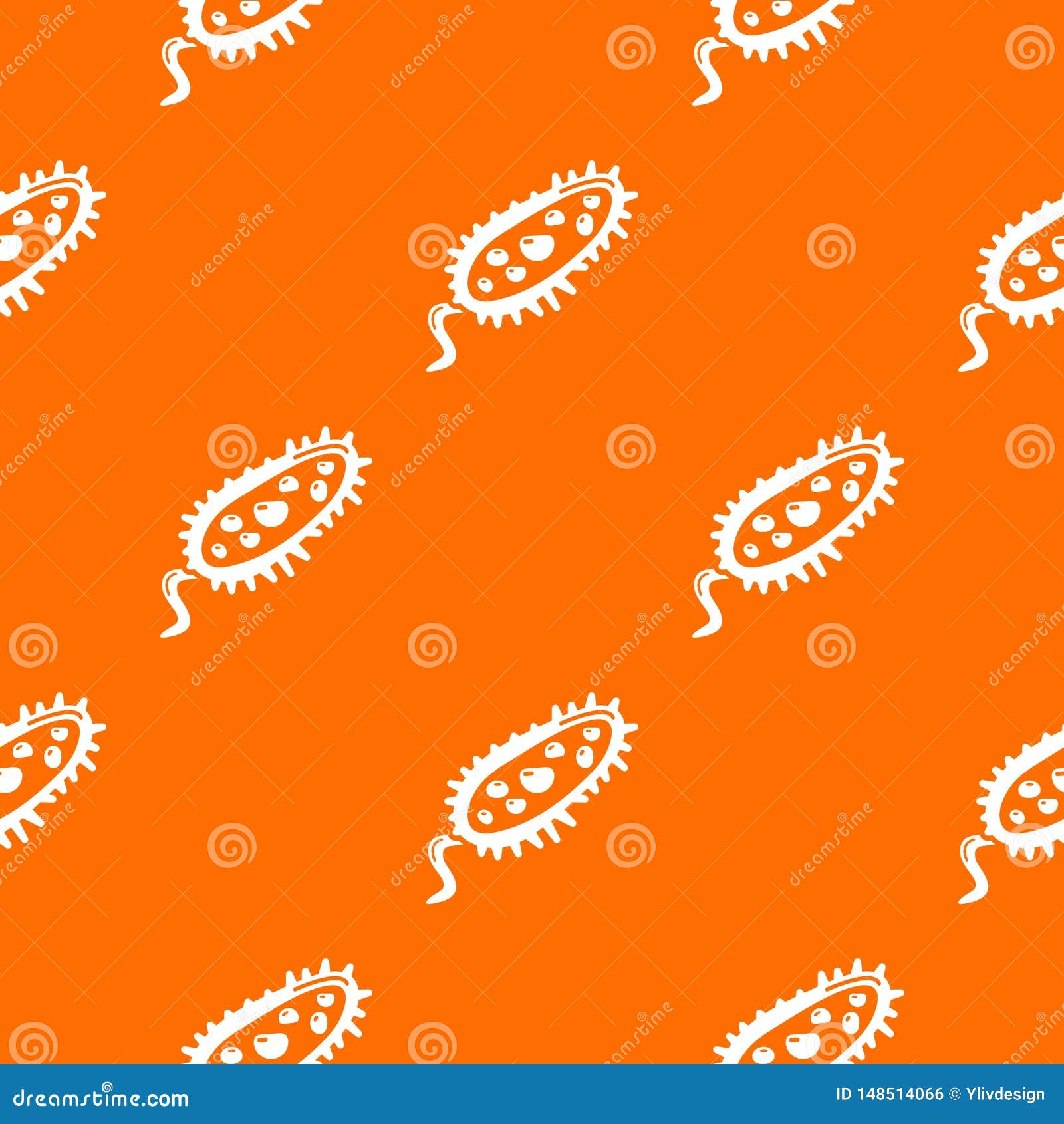 Microbe Pattern Vector Orange Stock Vector - Illustration of infection ...