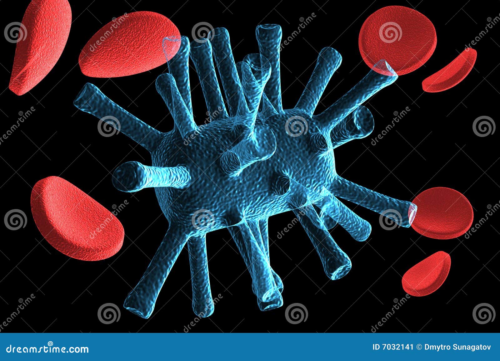 Microbe And Red Blood Cells Stock Illustration - Illustration of ...