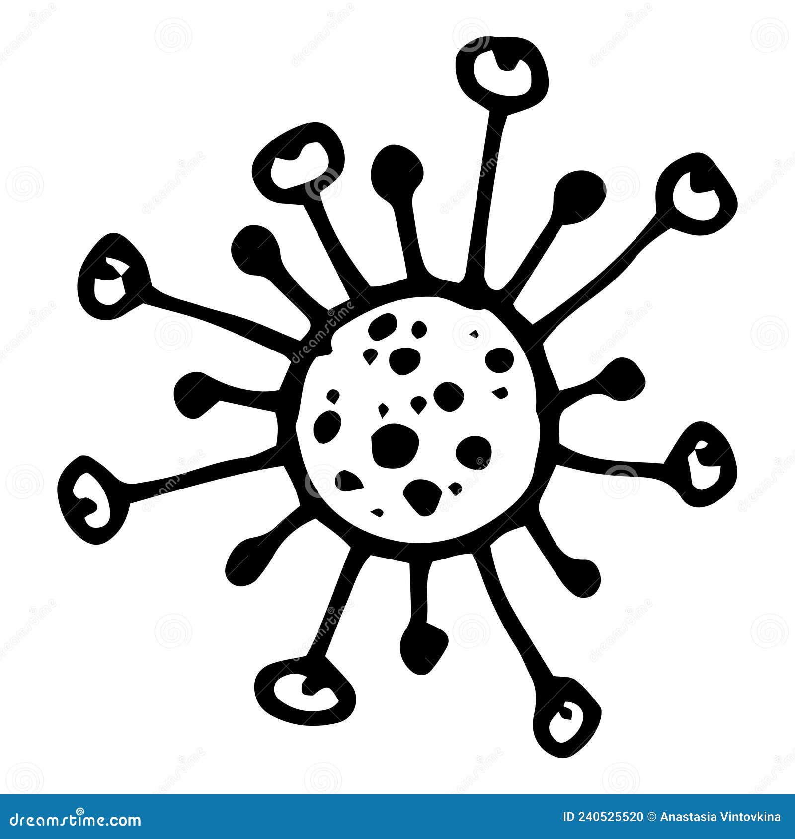 Microbe is a Round Shaped Icon. Drawing of Bacteria a Circle with Dots ...