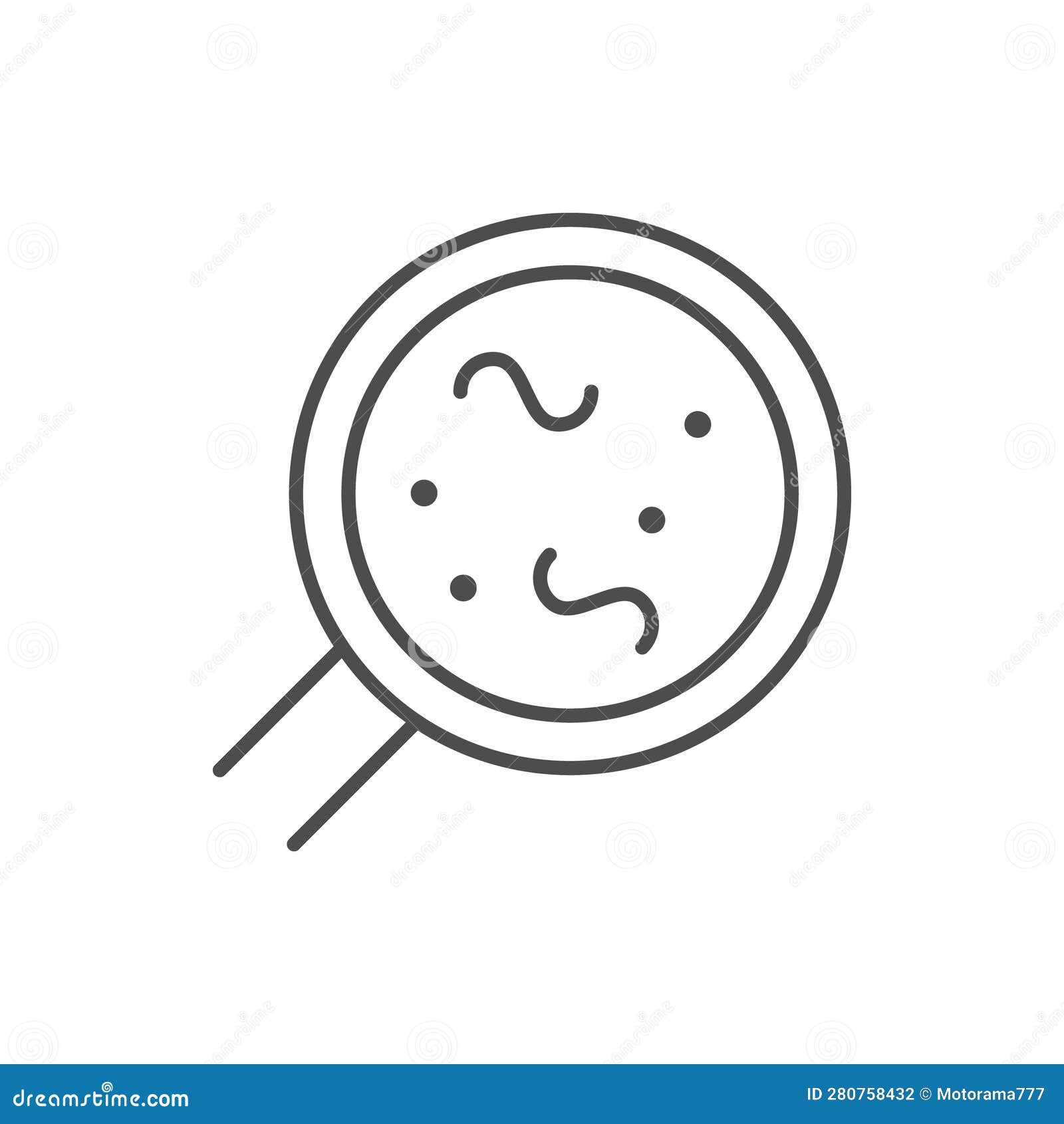 Microbe Studying Line Outline Icon Stock Vector - Illustration of ...