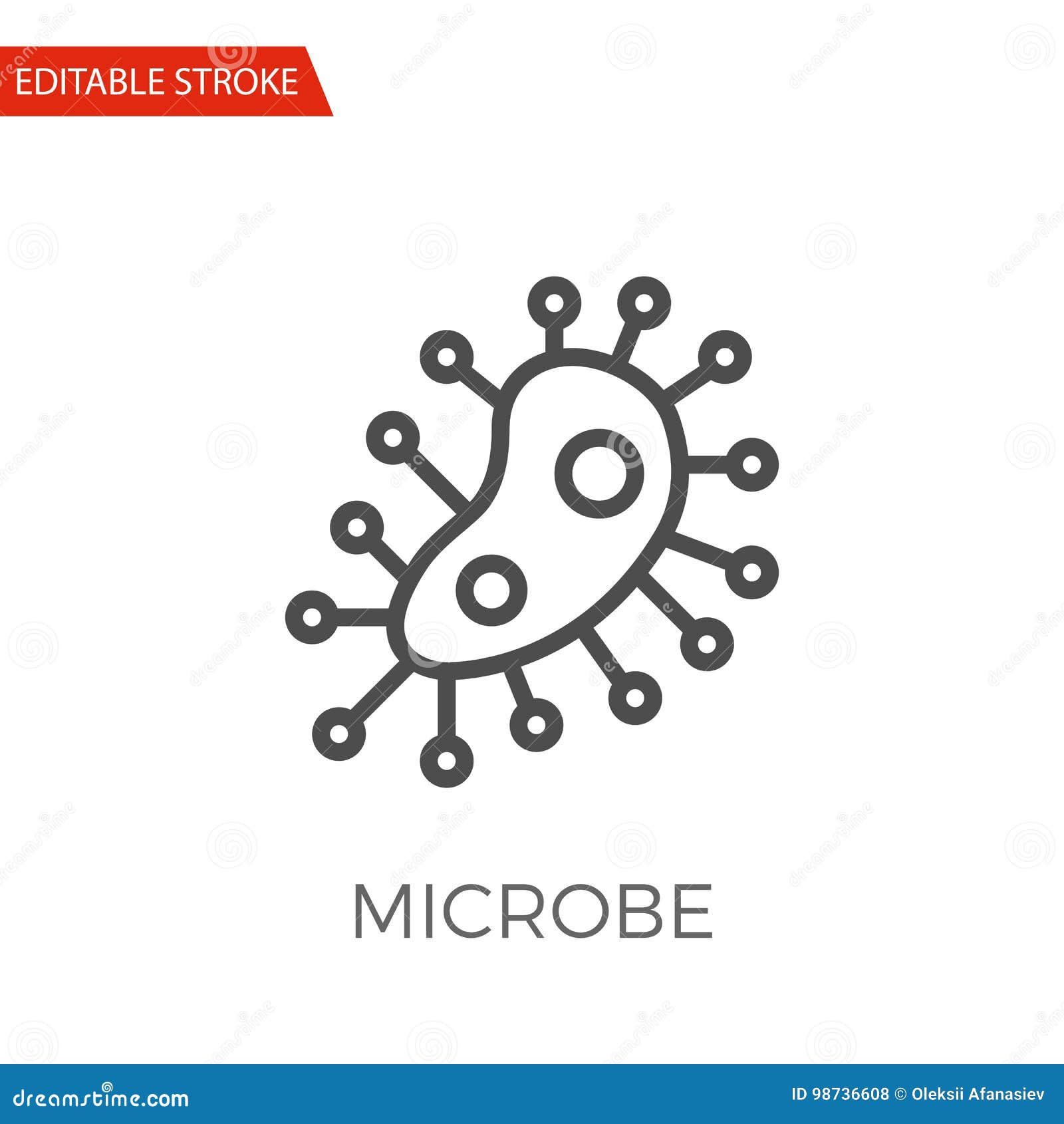 Microbe Vector Icon stock vector. Illustration of isolated - 98736608