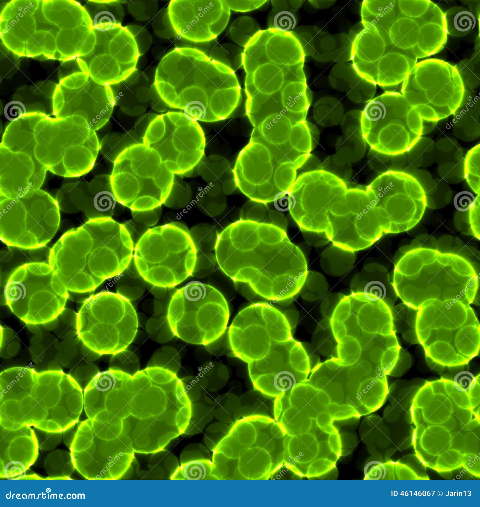 Microbe, Virus, Bacteria or Cell Green Texture Stock Illustration ...