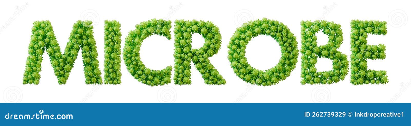 Microbe Word Made from Green Bacteria Cell Molecule Font. Health and ...