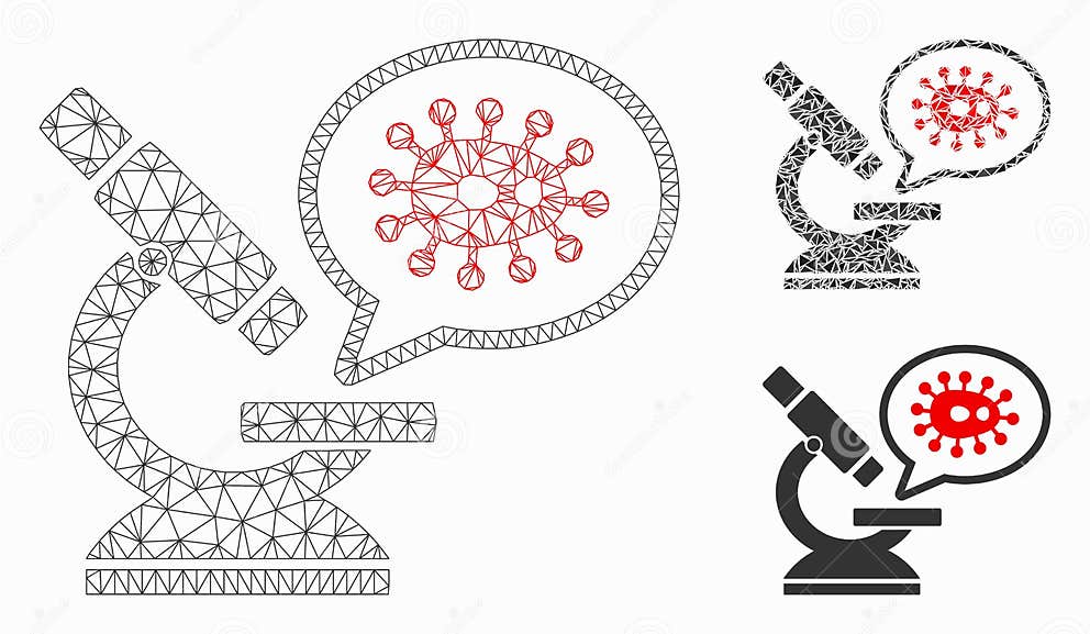 Microbe Zooming Vector Mesh 2D Model and Triangle Mosaic Icon Stock ...