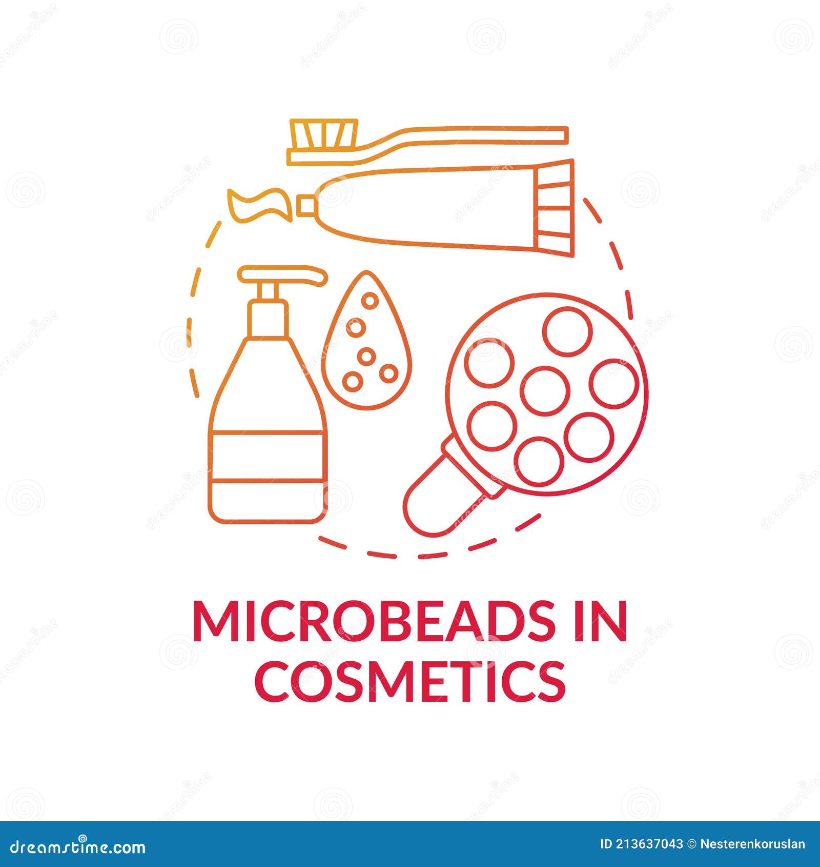 Microbeads in Cosmetics Concept Icon Stock Vector - Illustration of ...