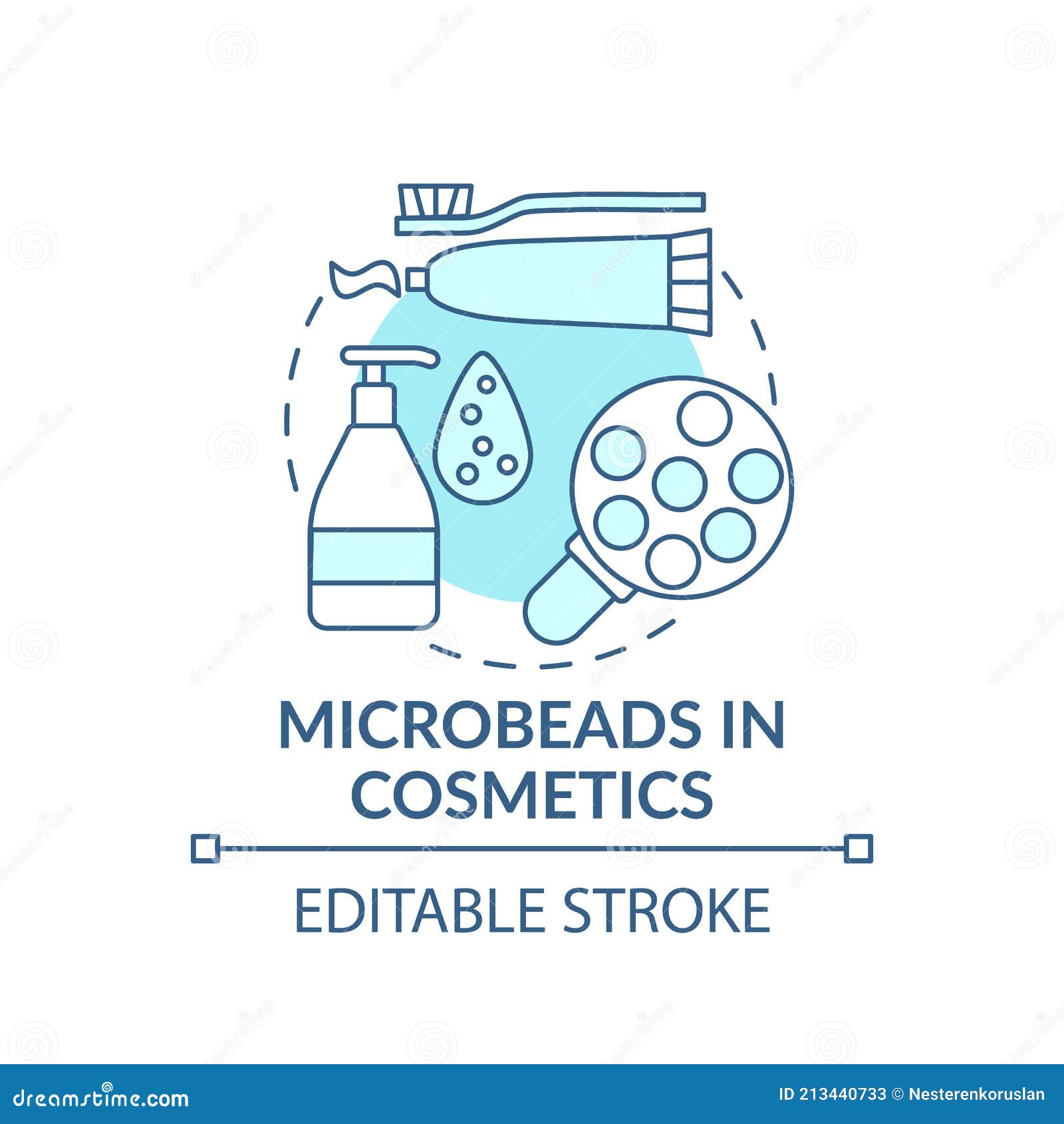 Microbeads in Cosmetics Concept Icon Stock Vector - Illustration of ...