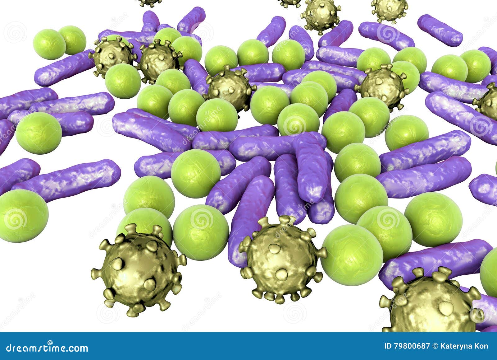 Microben Van Verschillende Vormen Stock Afbeelding - Image of etterend ...
