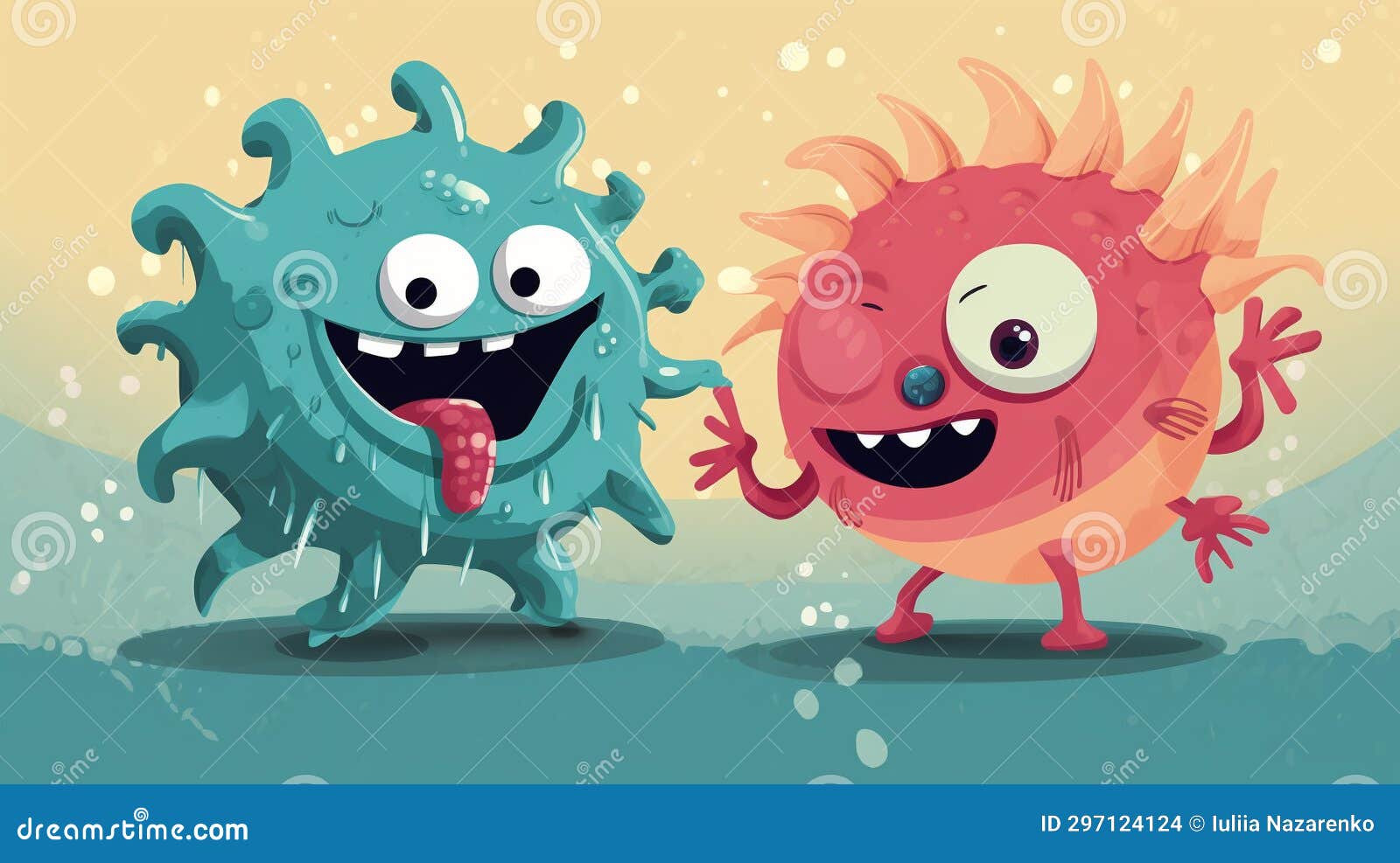 Microbes in Animation Style. AI Generated Stock Photo - Image of ...
