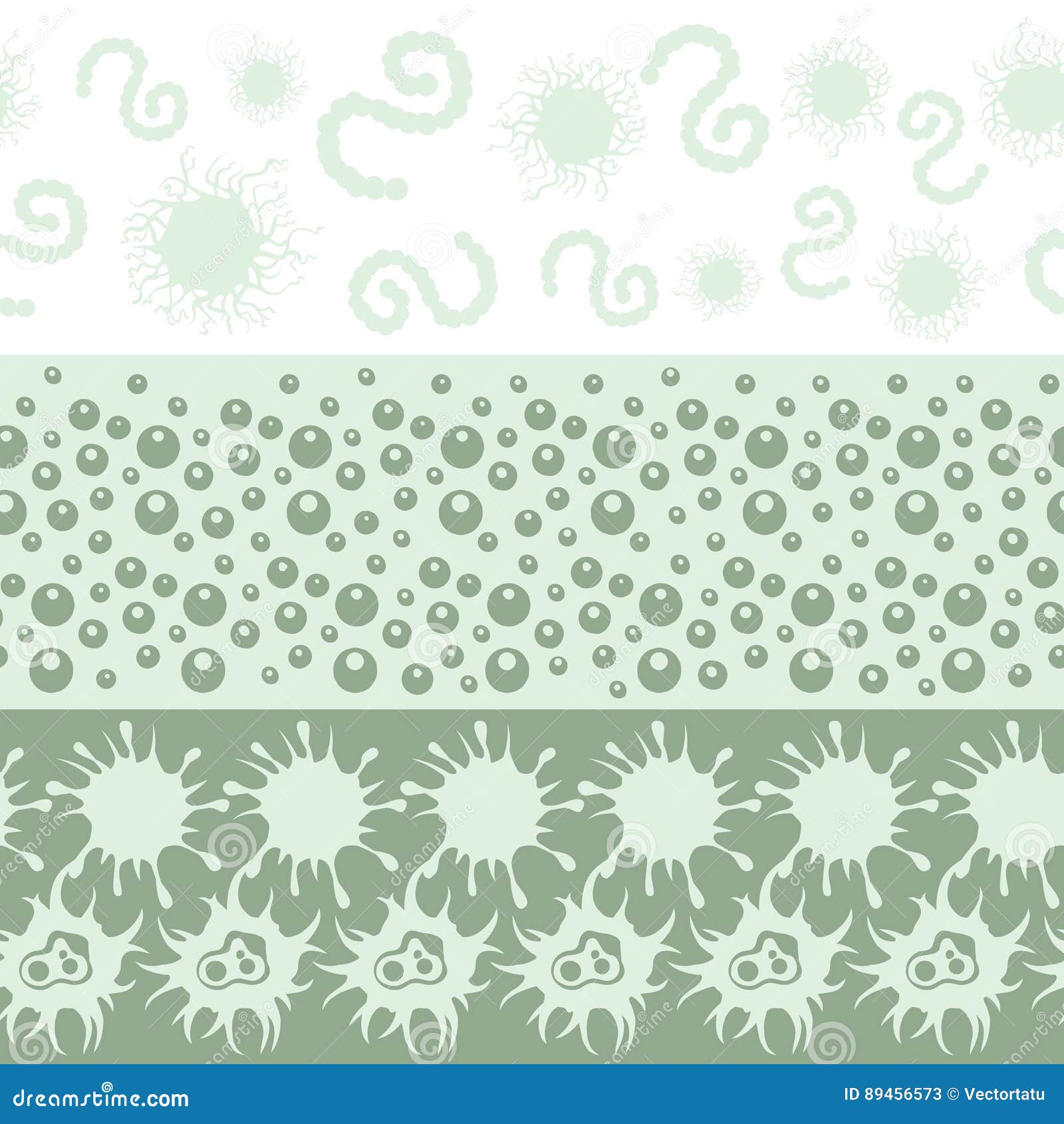 Microbes and Bacteria Seamless Border Collection Stock Vector ...