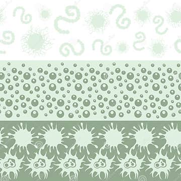 Microbes and Bacteria Seamless Border Collection Stock Vector ...
