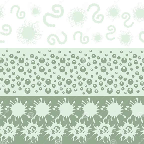 Microbes and Bacteria Seamless Border Collection Stock Vector ...