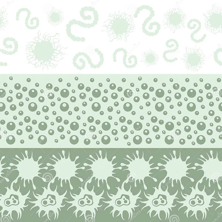 Microbes and Bacteria Seamless Border Collection Stock Vector ...