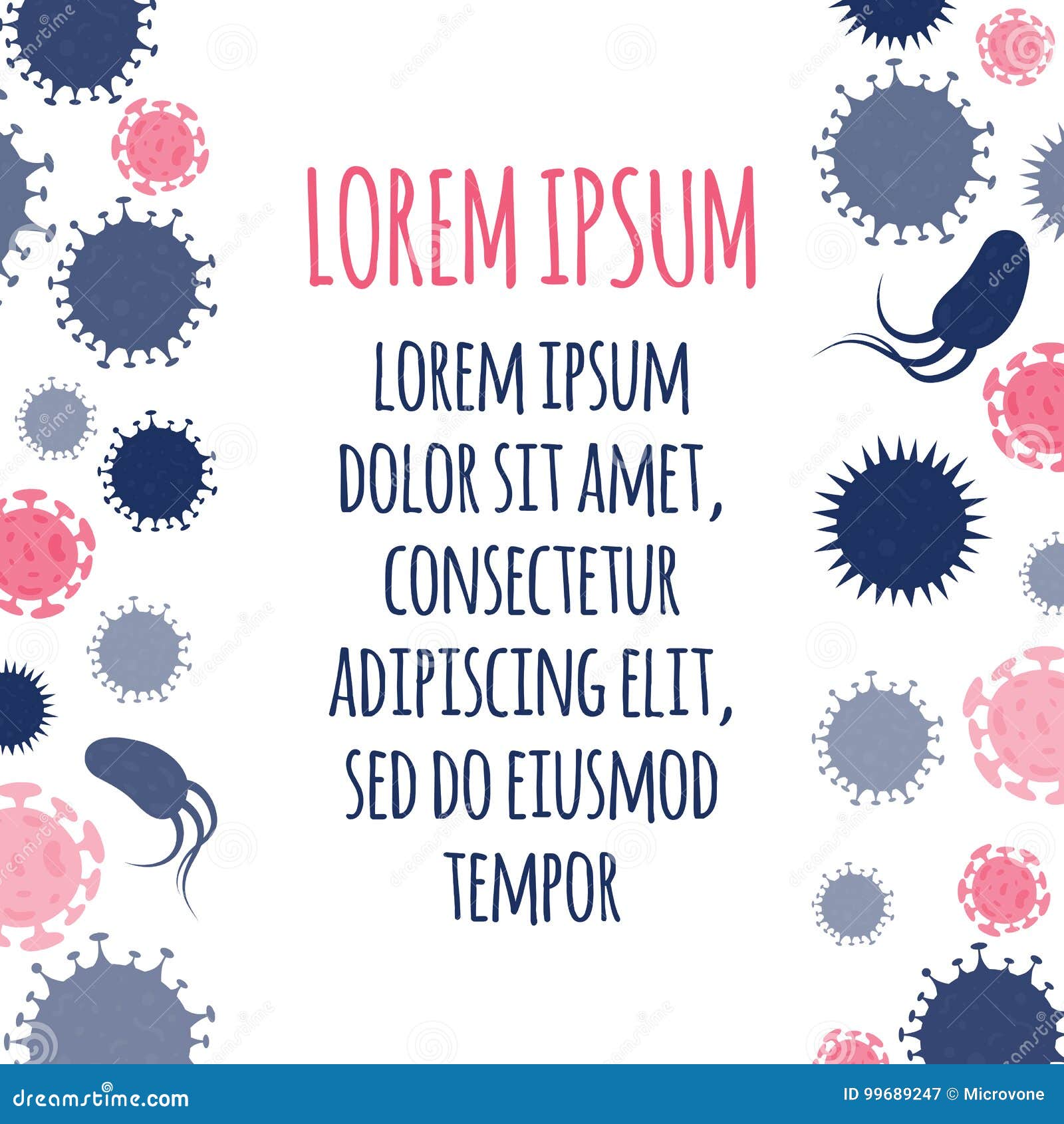 Microbes And Bacterias Poster Design Cartoon Vector | CartoonDealer.com ...