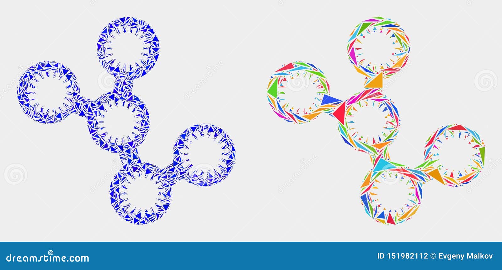 Vector Microbes Mosaic Icon of Triangle Elements Stock Vector ...