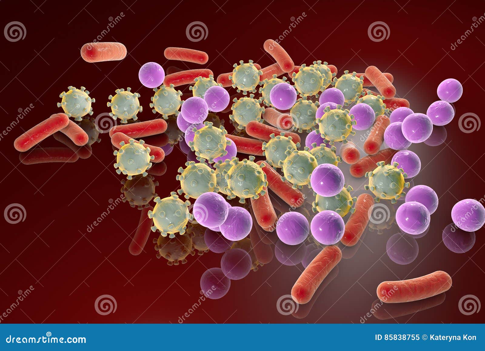 Microbes of Different Shapes Stock Illustration - Illustration of ...
