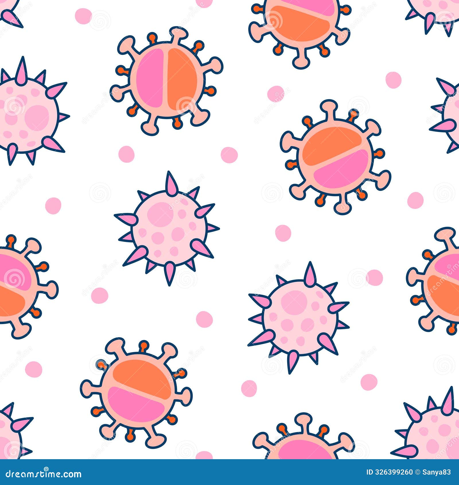 Microbes and Pathogen. Seamless Pattern Stock Illustration ...