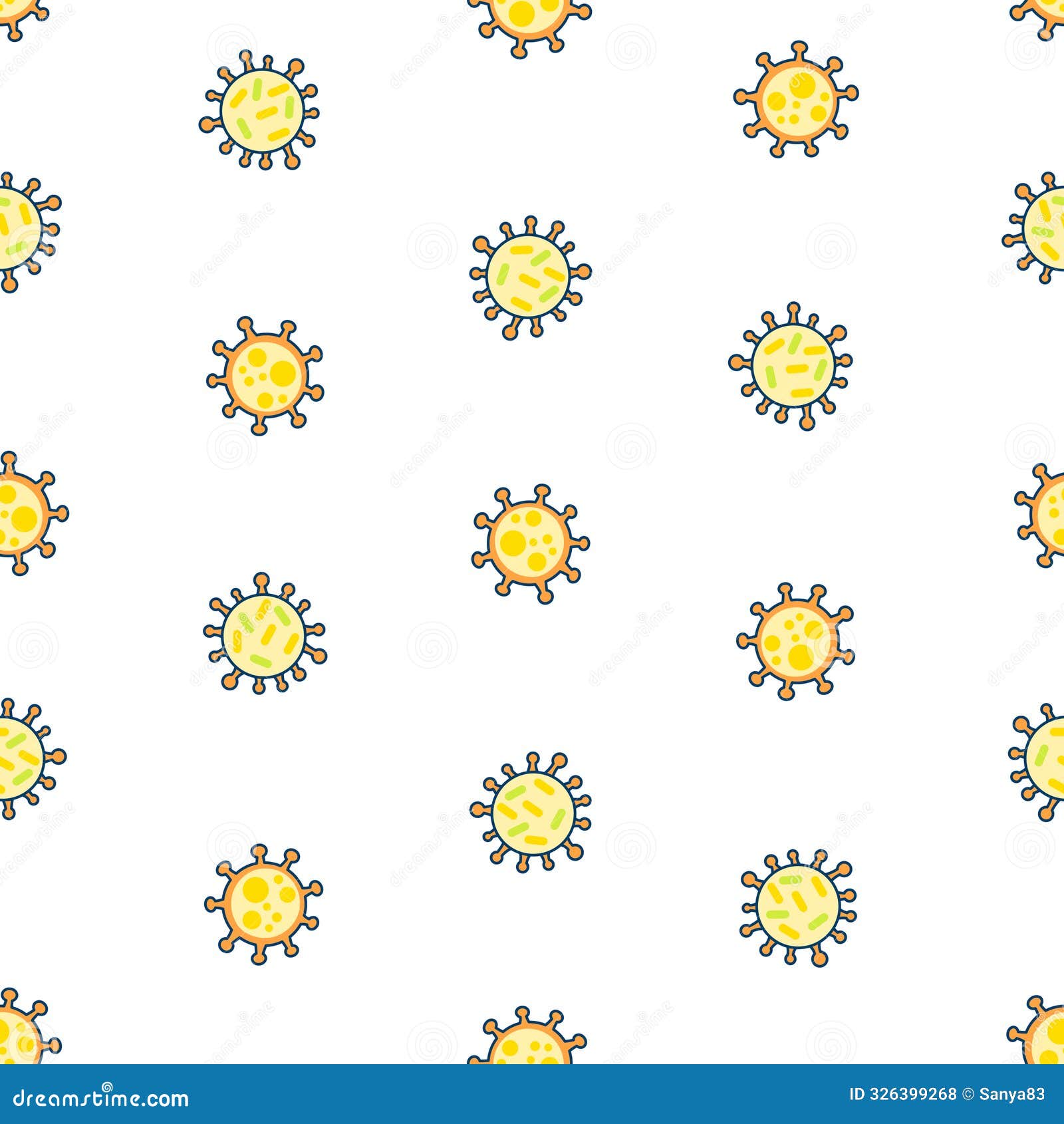 Microbes and Pathogen. Seamless Pattern Stock Illustration ...