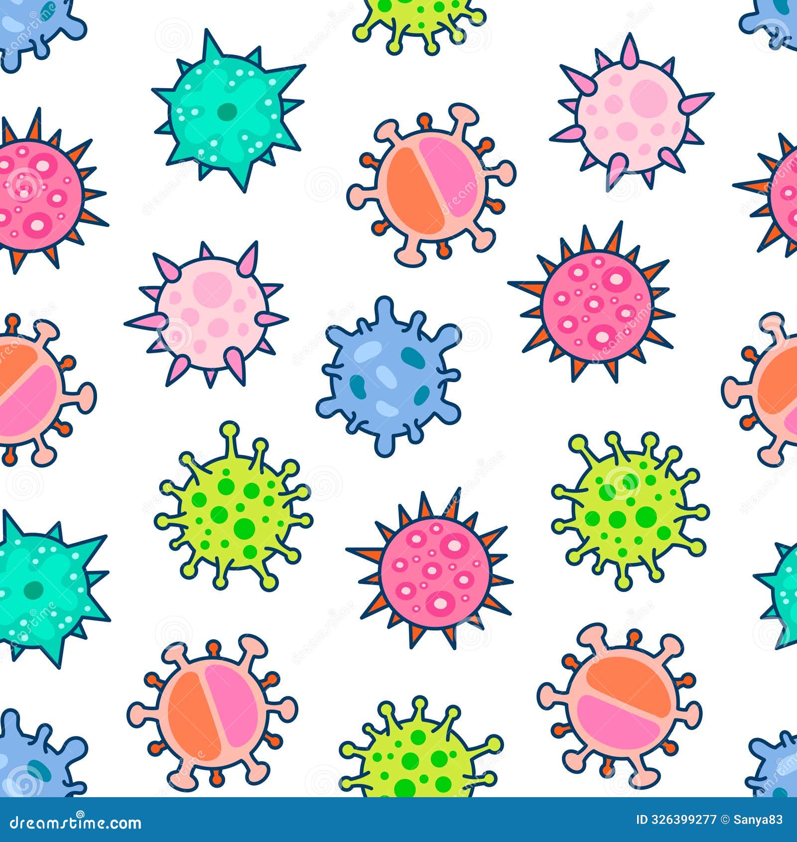 Microbes and Pathogen. Seamless Pattern Stock Illustration ...