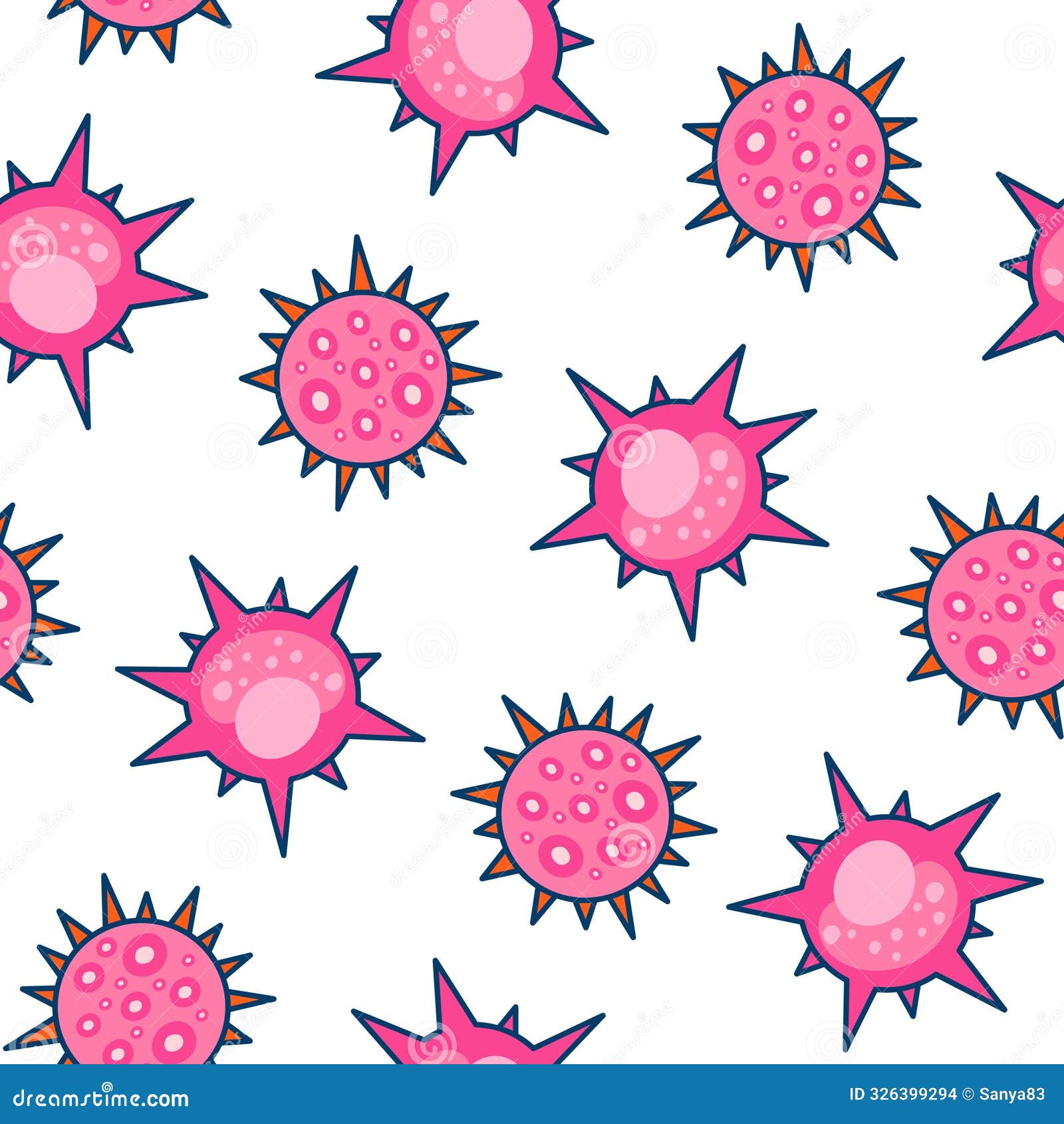 Microbes and Pathogen. Seamless Pattern Stock Illustration ...