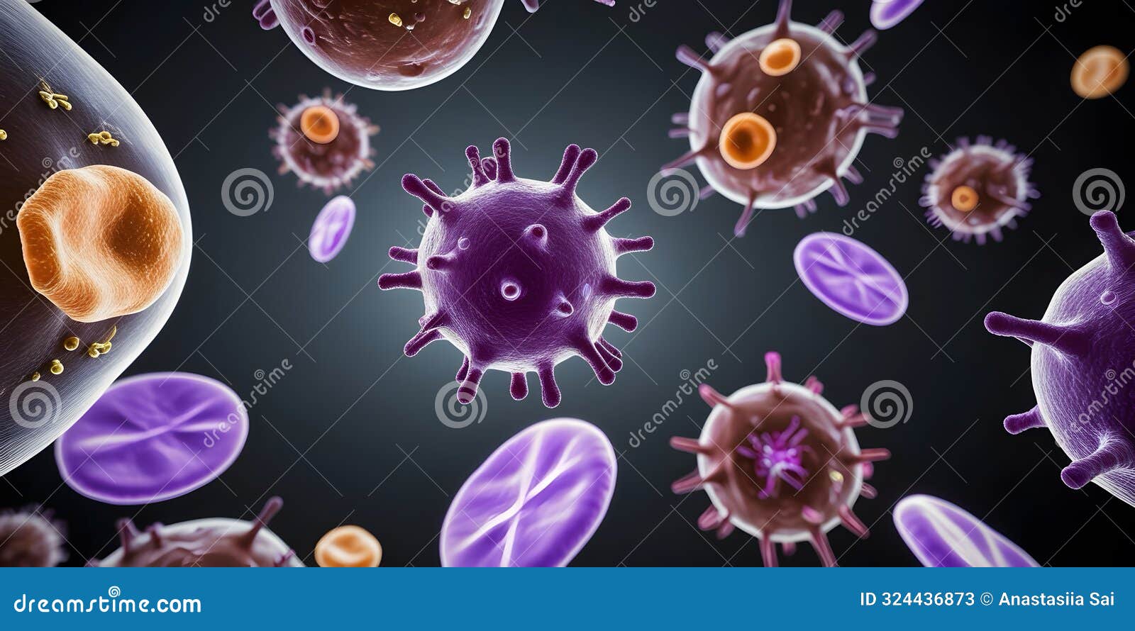 Microbes Under The Microscope Stock Image | CartoonDealer.com #310871485