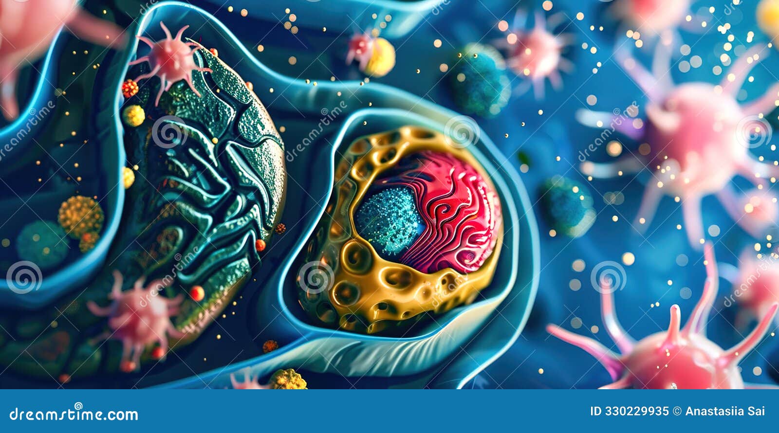 Microbes Under The Microscope Stock Image | CartoonDealer.com #310871485