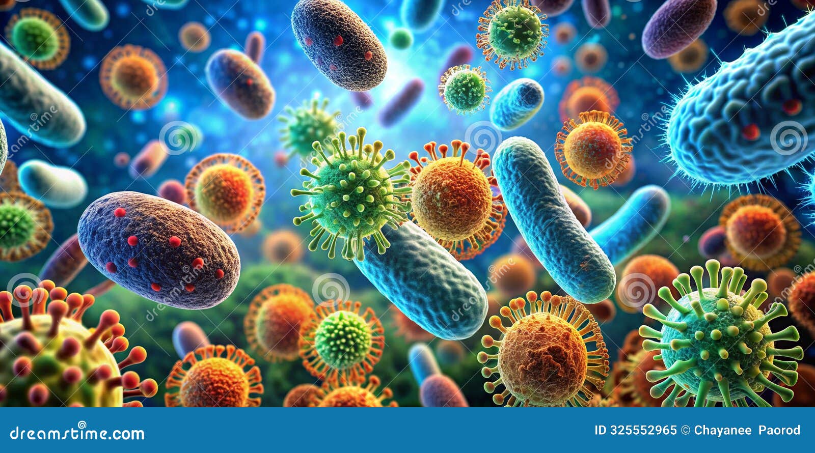 Microbes Under A Microscope Minecraft Style Generative By AI Royalty ...