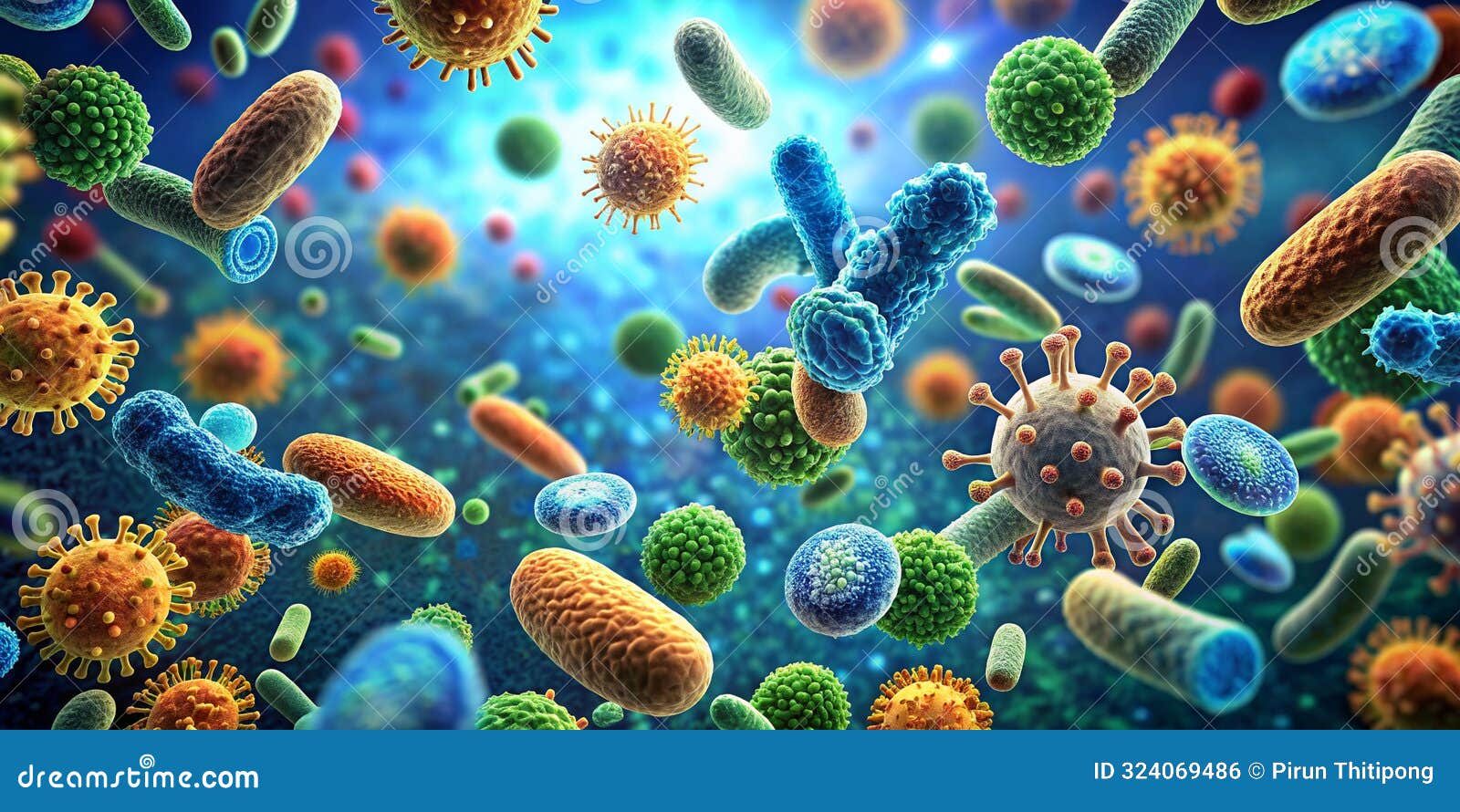 Microbes Under The Microscope Stock Image | CartoonDealer.com #310871485