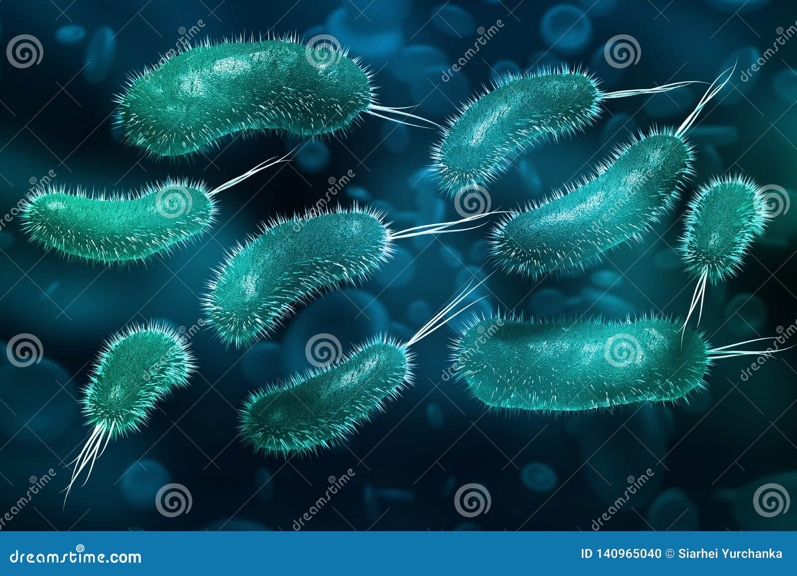Microbes Under a Microscope. Viruses and Microorganisms Stock ...