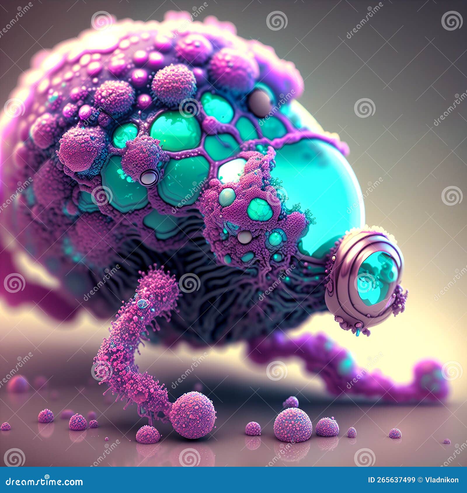 Microbes and Viruses Under the Microscope Stock Illustration ...