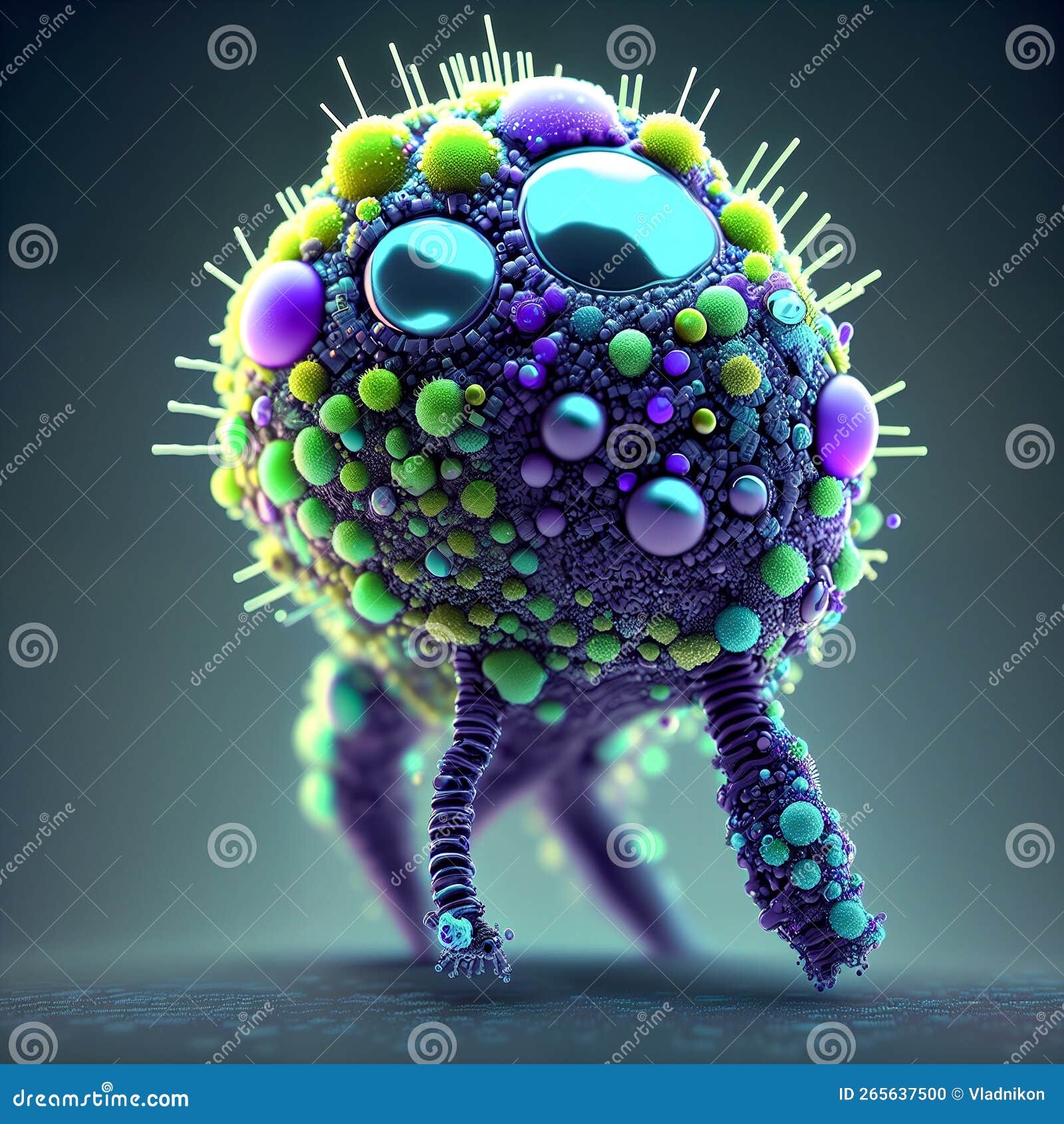 Microbes and Viruses Under the Microscope Stock Illustration ...