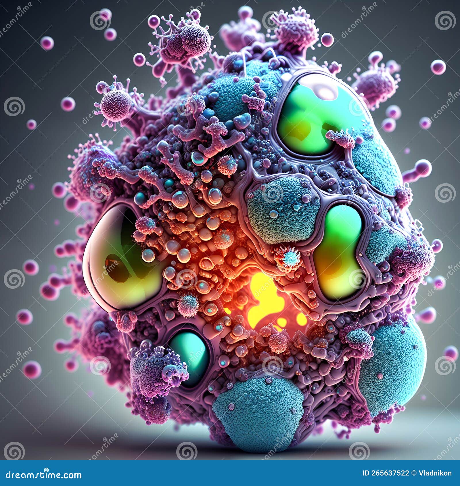 Microbes and Viruses Under the Microscope Stock Illustration ...