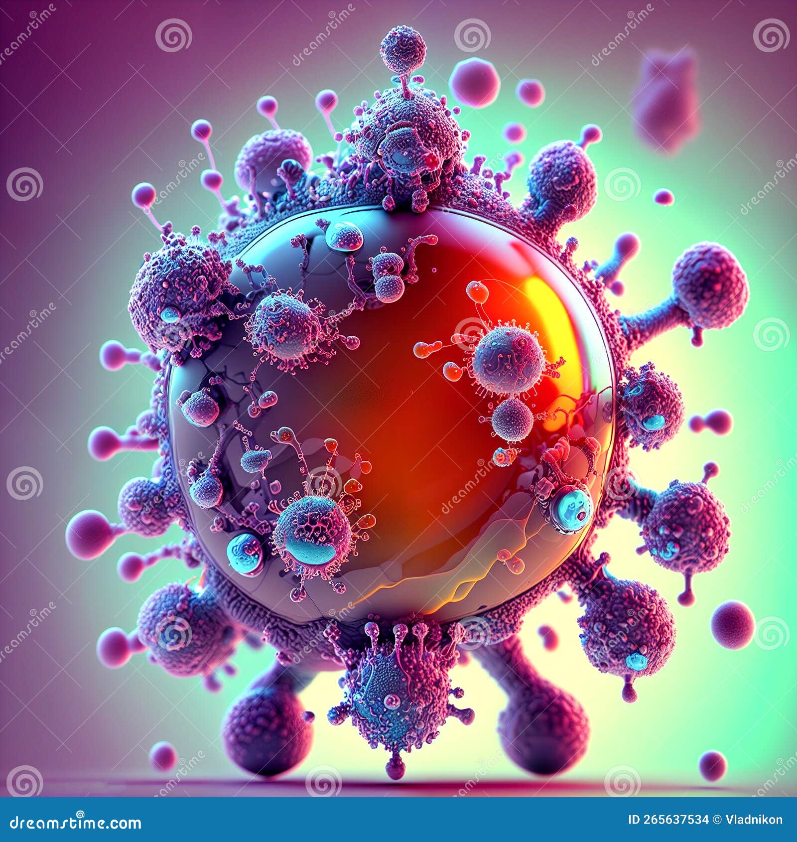 Microbes and Viruses Under the Microscope Stock Illustration ...