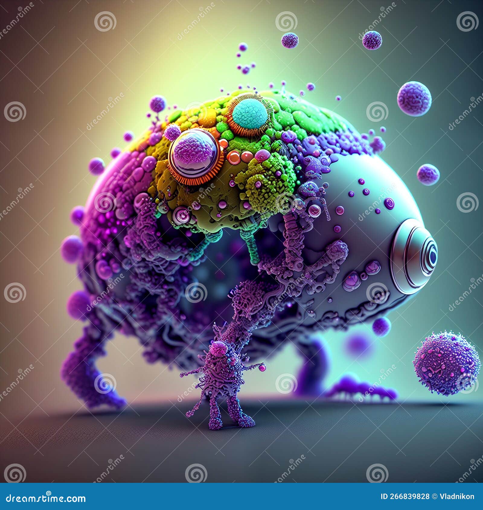 Microbes and Viruses Under the Microscope Stock Illustration ...